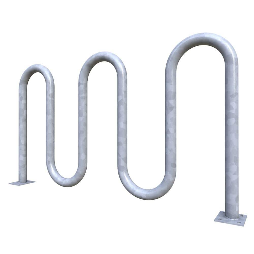 Dero Action 7-Bike Galvanized Surface Mounted Wave Bike Rack ACTWAVE-7 ...