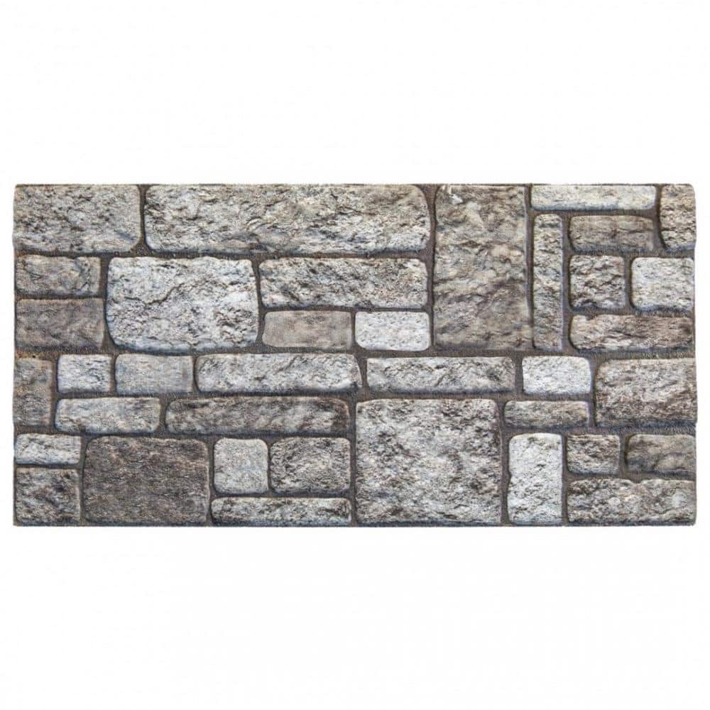 Dundee Deco Falkirk Uffcott 4/5 in. x 3-1/4 ft. x 1-3/5 ft. Grey Faux ...
