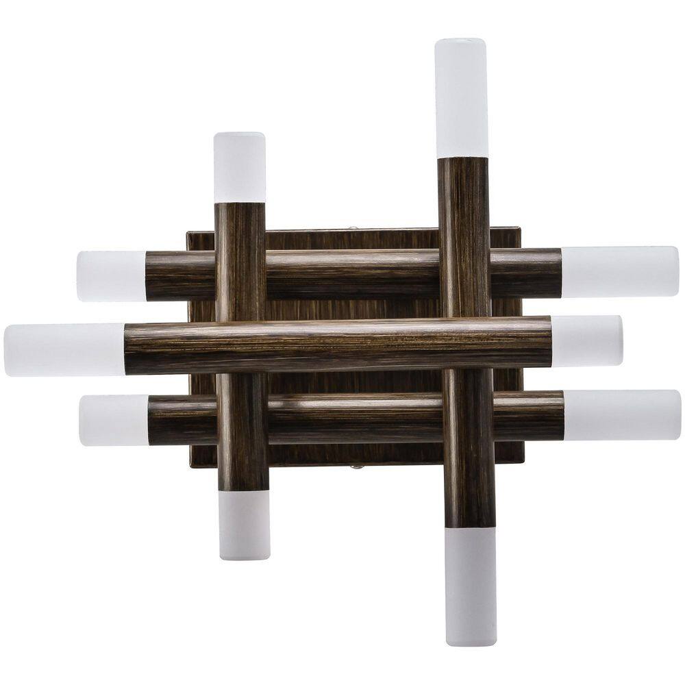 Oaks Aura Kyoto 8-Light Dark Walnut Integrated LED Scandi Minimalist ...
