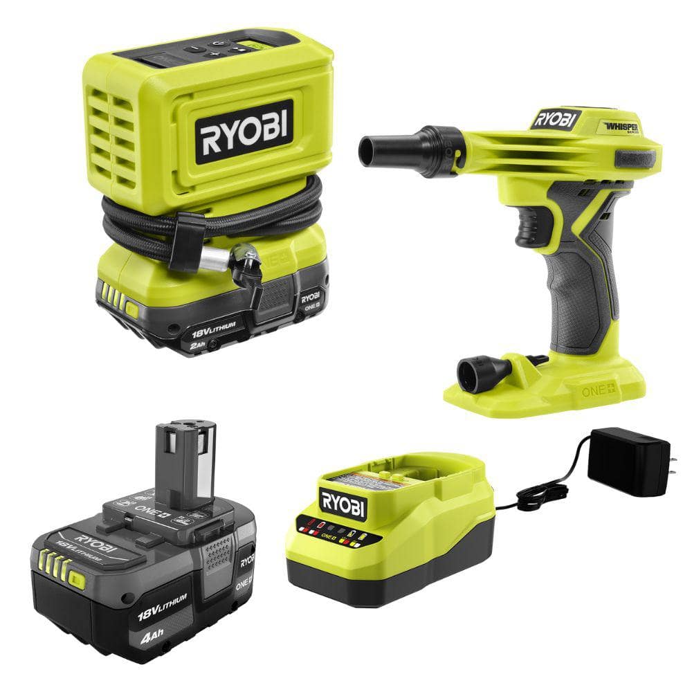 RYOBI ONE+ 18V Cordless High Pressure Inflator with High Volume ...