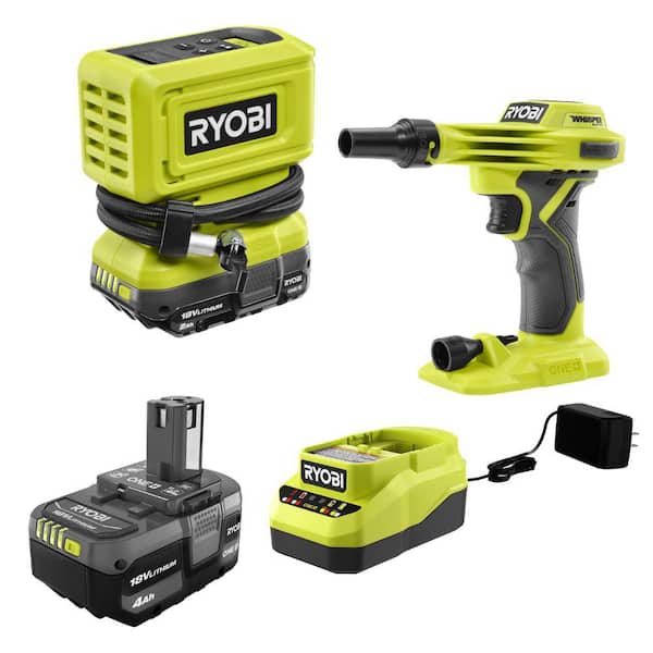 RYOBI ONE+ 18V Cordless High Pressure Inflator with High Volume ...