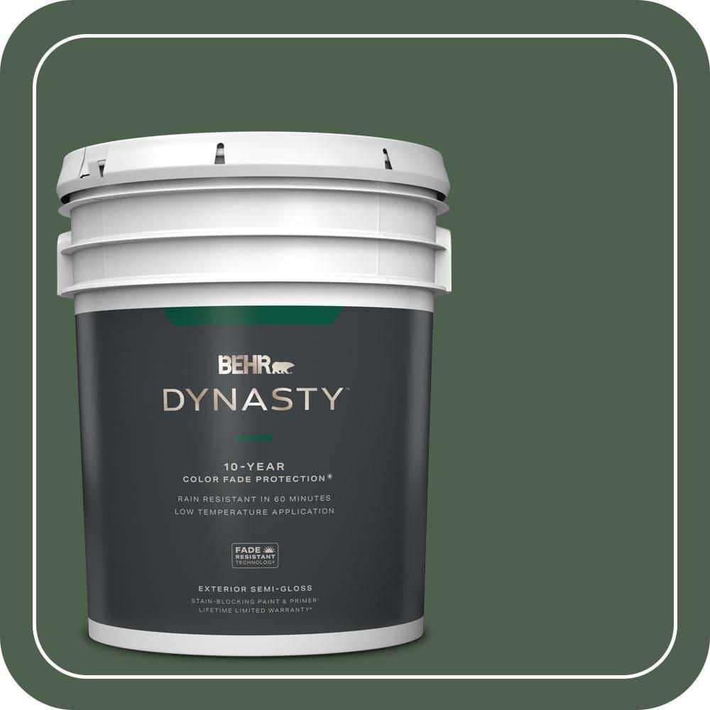 BEHR DYNASTY 5 gal. #450F-7 Hampton Green Semi-Gloss Exterior Stain ...