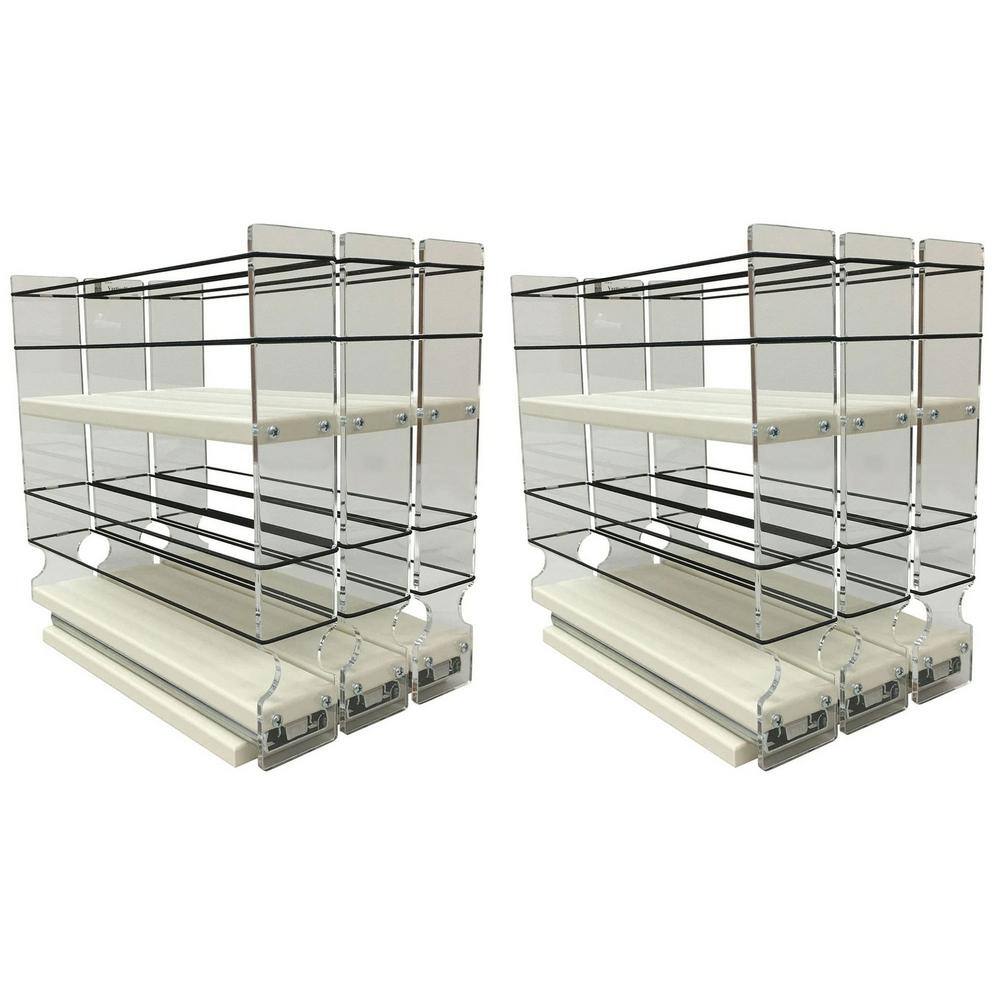 Vertical Spice 2-Shelf Cream Cabinet Mount Spice Rack (2-Pack) 2 x ...