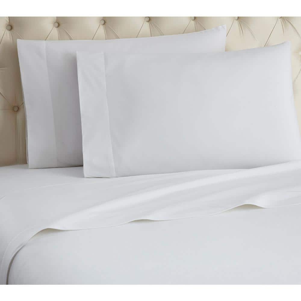 Micro Flannel 4-Piece White Solid Flannel King Sheet Set MFNSSKGWHI ...