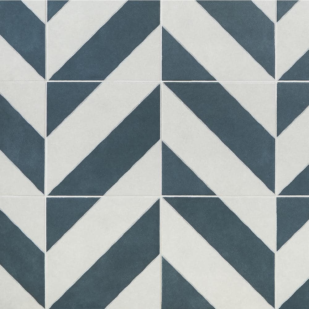 Ivy Hill Tile Anya Navy Diagonal Square 9 in. x 0.4 in. Glazed ...