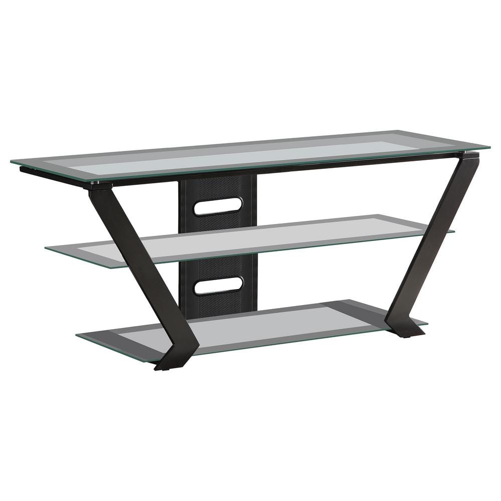 Coaster Donlyn 2 Tier TV Stand Fits TV's up to 55 in. Black 701370 ...