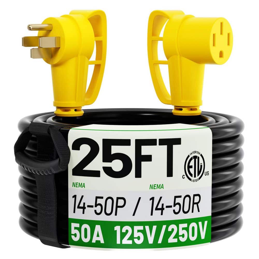 25ft 12500W Gauge/1-Conductor 50A STW Outdoor Braided Extension Cord ...