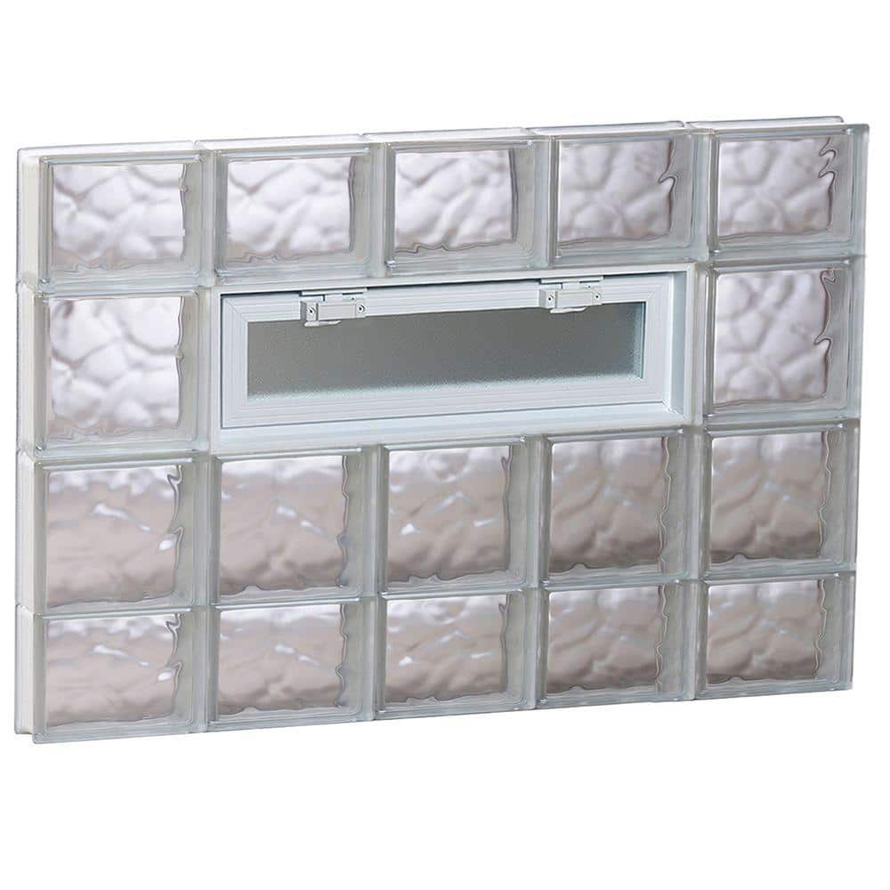 Clearly Secure 38.75 in. x 27 in. x 3.125 in. Frameless Wave Pattern ...