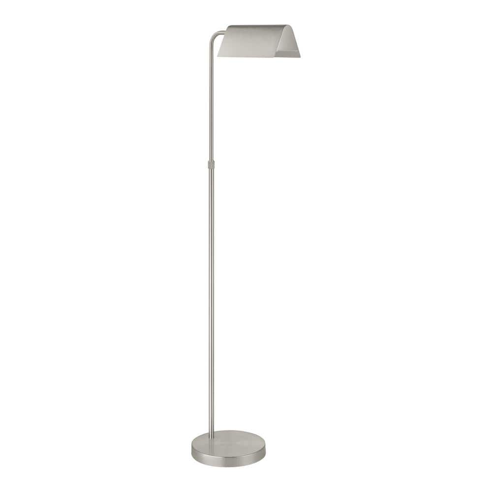 Hampton Bay Wesleigh 59 in. Brushed Nickel LED-Light Standard Floor ...