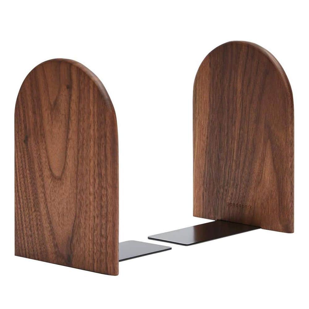 6.7 in. H Wood Bookends - Non-Skid Heavy Duty Book Stand for Books/CDs ...