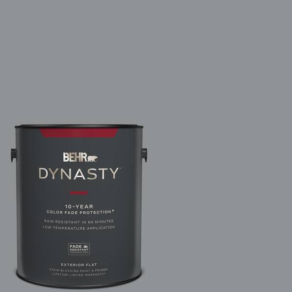 BEHR DYNASTY 1 gal. #PPU26-05 Flint Gray Flat Exterior Stain-Blocking ...
