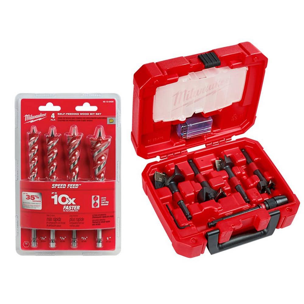 Milwaukee SPEED FEED Auger Wood Drilling Bit Set with Switch Blade ...