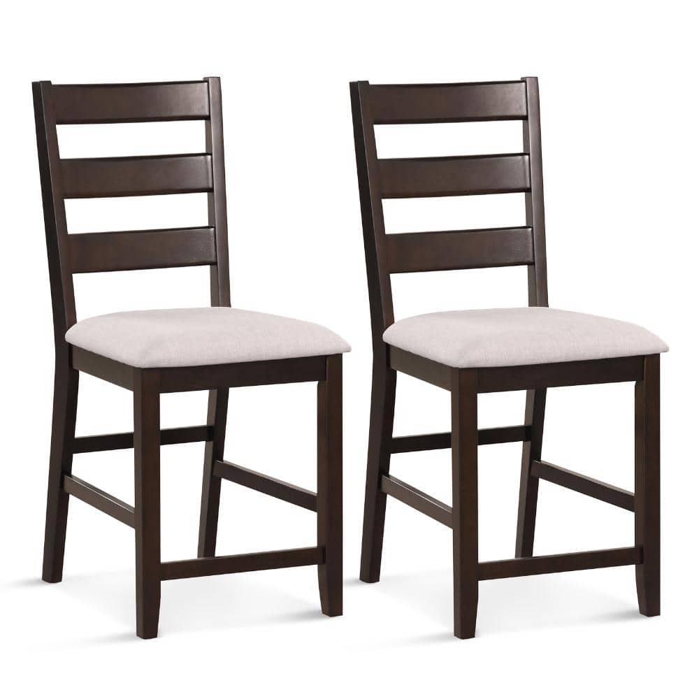 Bunpeony Counter Height Bar Stool Set of 2 with 18 in. Backrest Padded ...