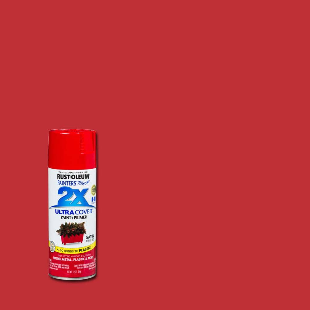 Rust-Oleum Painter's Touch 2X 12 oz. Satin Apple Red General Purpose ...
