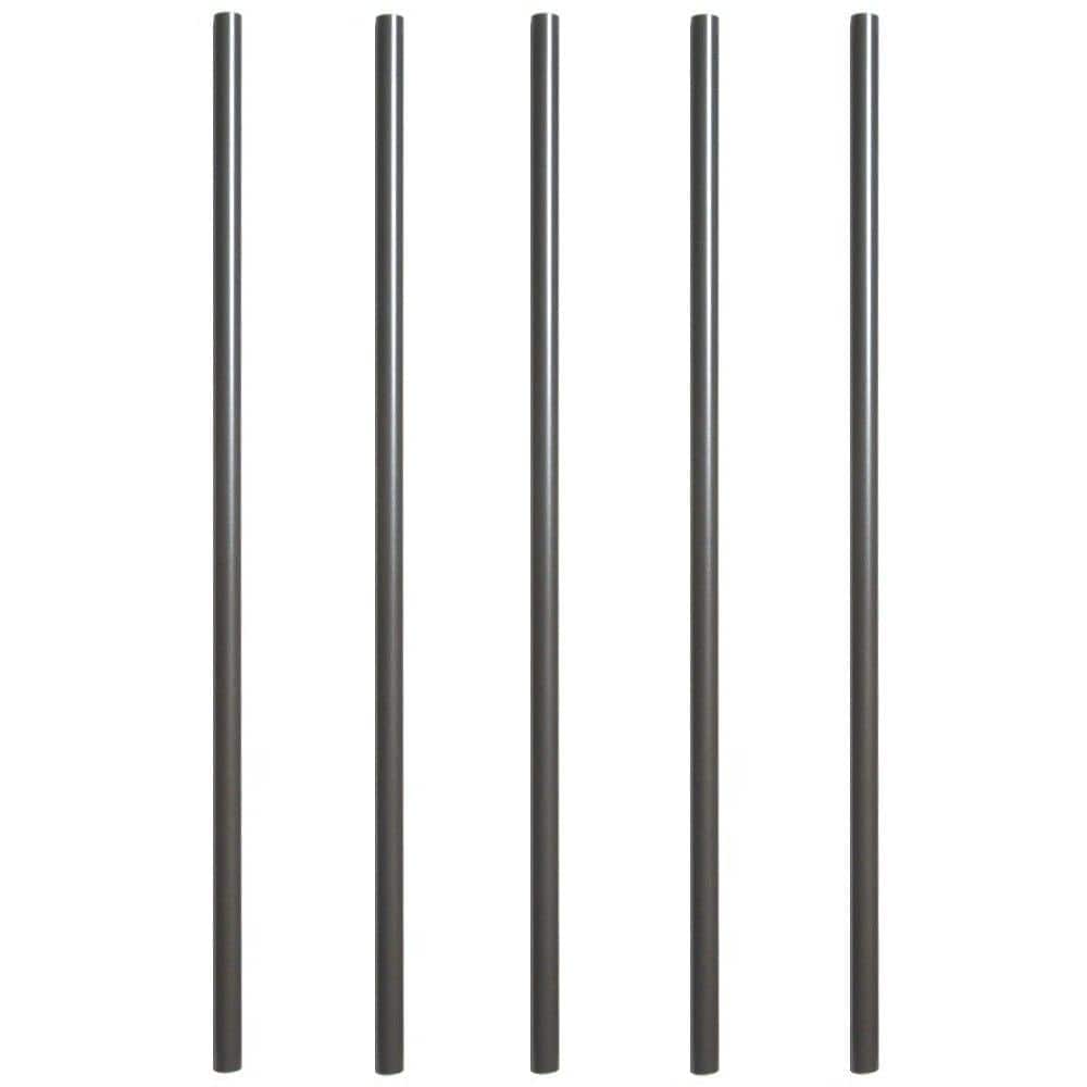Pegatha 32 in. x 3/4 in. Aluminum Charcoal Round Deck Railing Baluster ...
