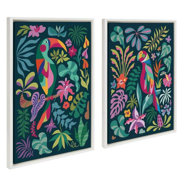 Kate and Laurel Sylvie Tropical Parrot and Tropical Toucan by Rachel ...