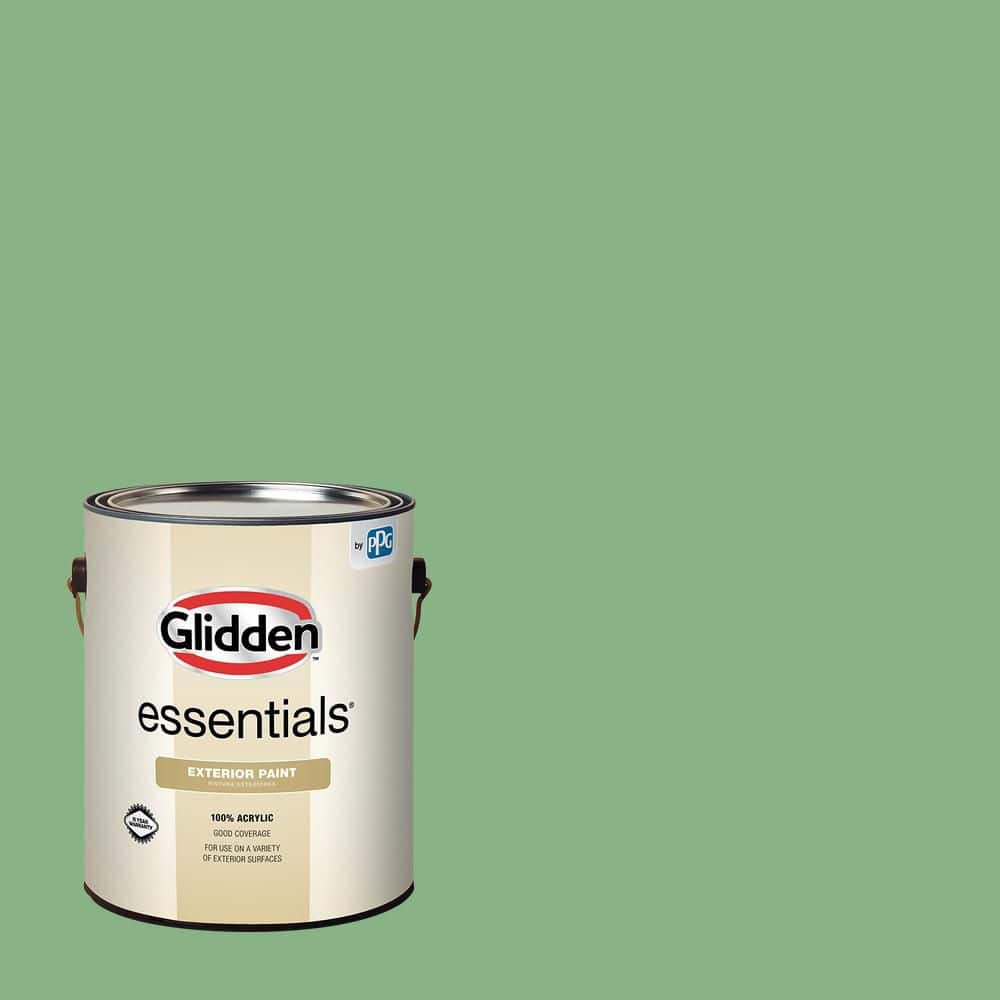 Glidden Essentials 1 gal. PPG1131-5 Chatty Cricket Flat Exterior Paint ...