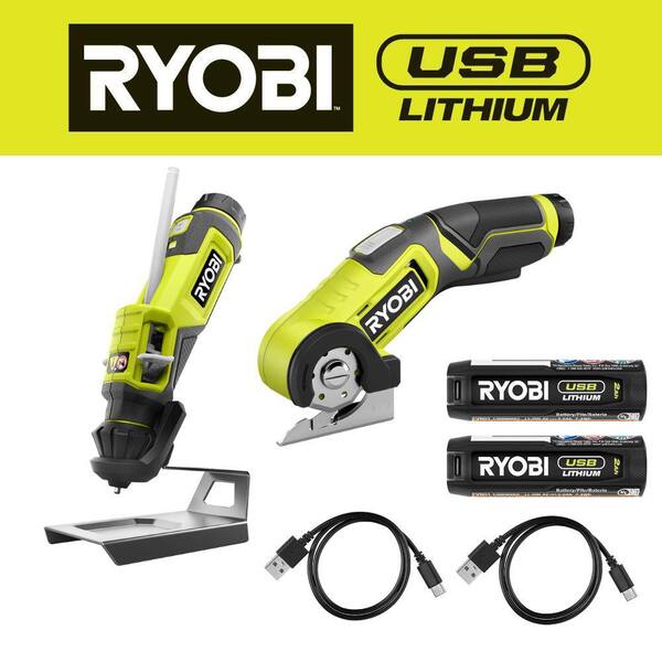 RYOBI USB Lithium Glue Pen Kit with USB Lithium Power Cutter, (2) 2.0 ...