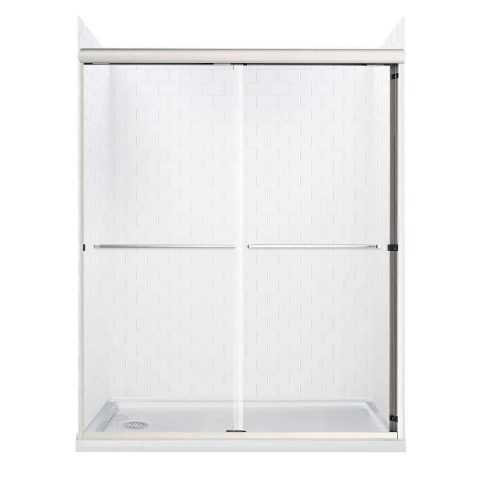 CRAFT + MAIN Cove 60 in. L x 30 in. W x 78 in H Left Drain Alcove ...