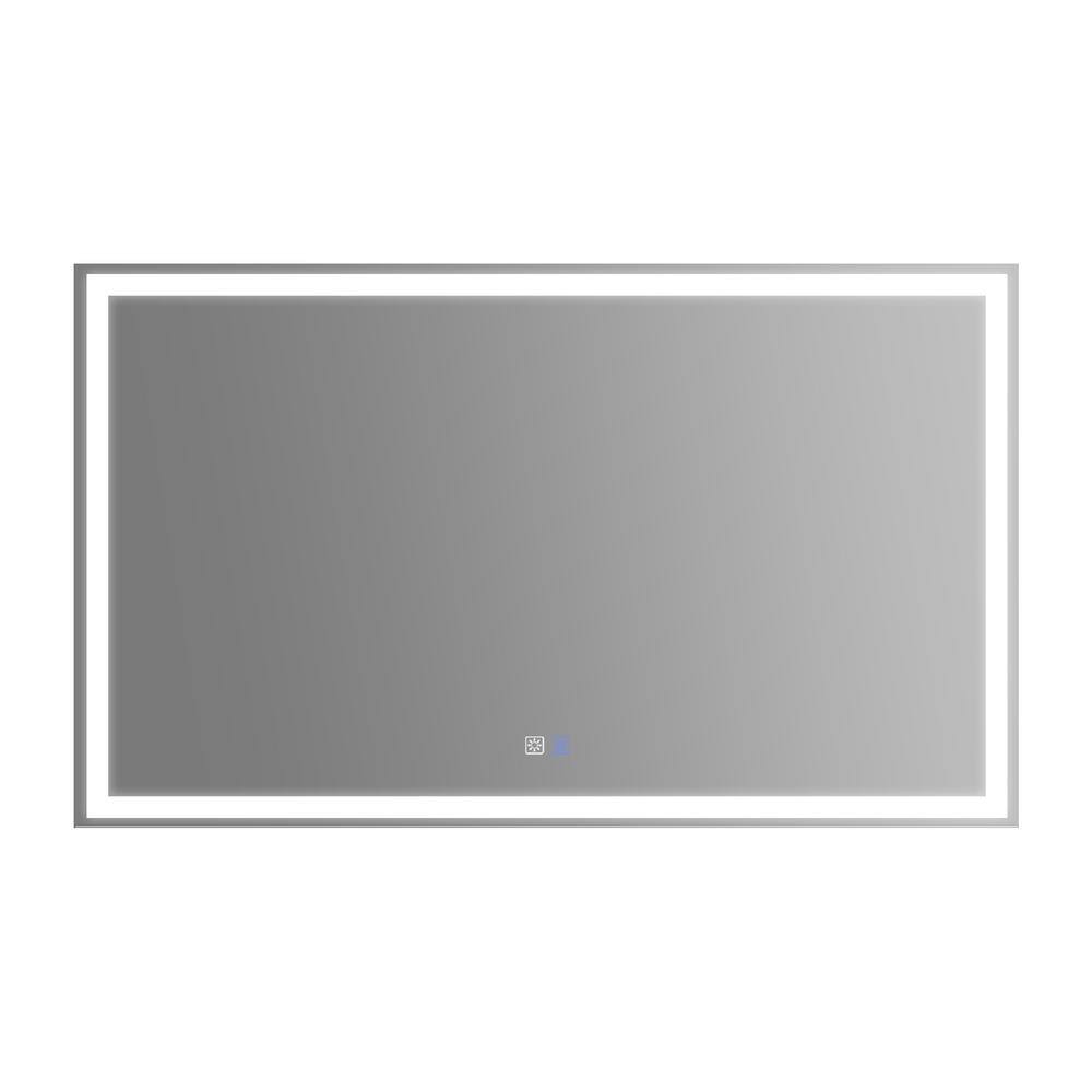 FUNKOL 60 in. W x 36 in. H Rectangular Frameless LED Anti-Fog Dimmable ...