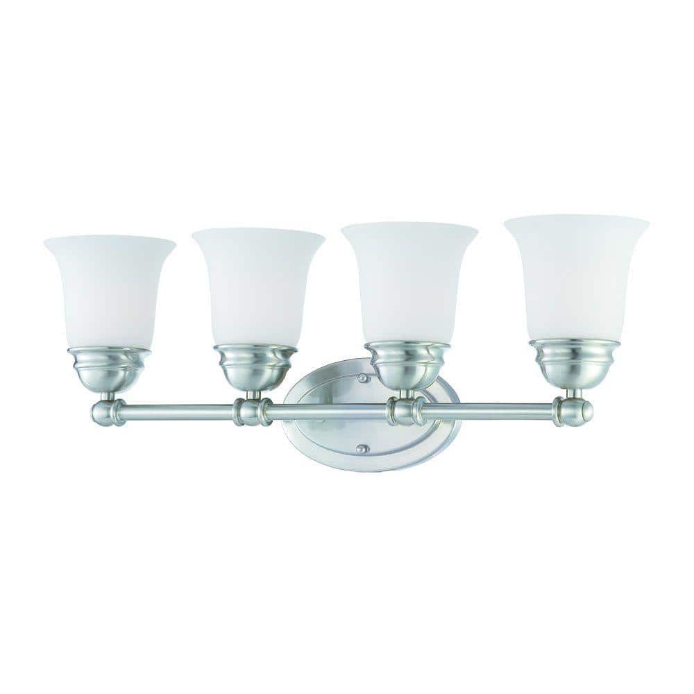 Thomas Lighting Bella 4-Light Brushed Nickel Bath Light with Etched ...