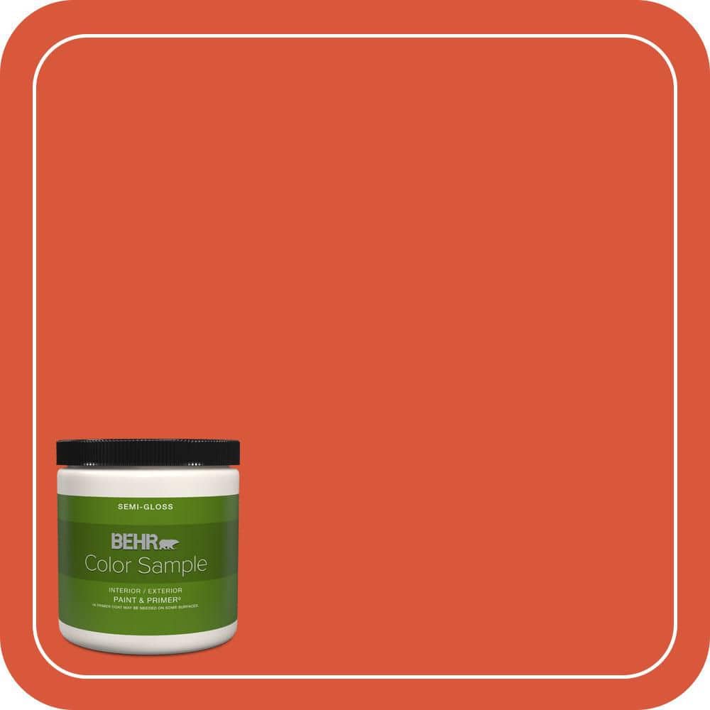 BEHR PREMIUM PLUS 8 oz. #HDC-MD-10G Mod Orange Semi-Gloss Interior ...