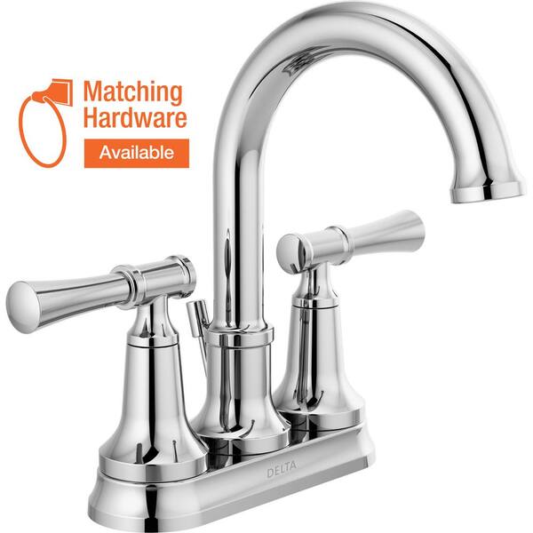Delta Chamberlain 4 in. Centerset 2-Handle Bathroom Faucet in Chrome ...