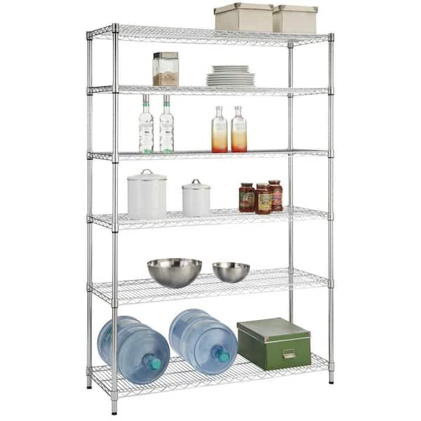 HDX 6-Tier Commercial Grade Heavy Duty Steel Wire Shelving Unit in ...
