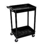 H Wilson STC Series 18 in. W x 24 in. L 2-Tub Shelf Utility Cart, Black ...