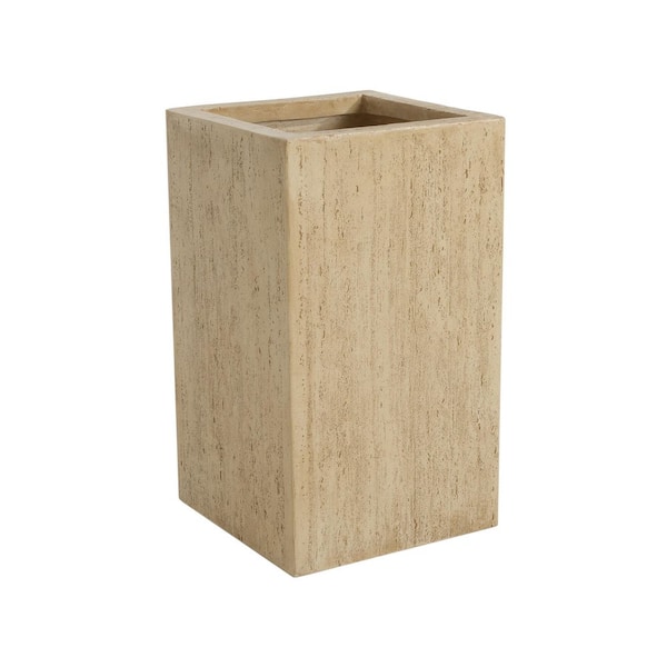 27 in. Antique Brown MgO Cast Stone Rectangle Outdoor Planter (1-Pack ...