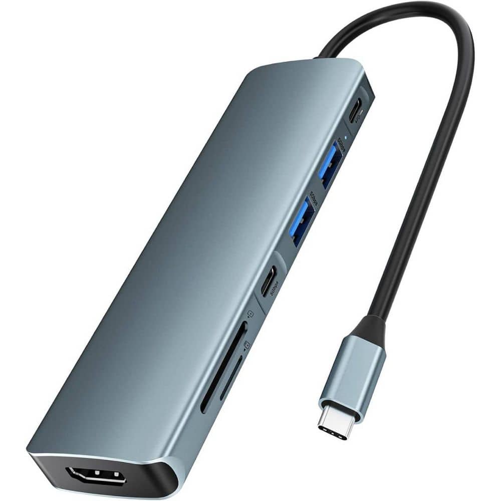 Yichuhaoxi USB C Hub, 7-in-1 USB C to HDMI Splitter, 2 USBA 3.1 GEN1 and 5Gbps Type-C Data Port ...