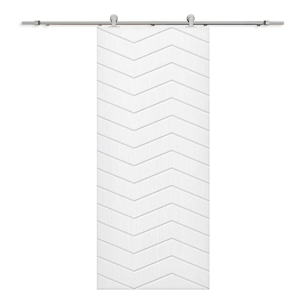 CALHOME 36 in. x 80 in. White Stained Composite MDF Paneled Interior ...