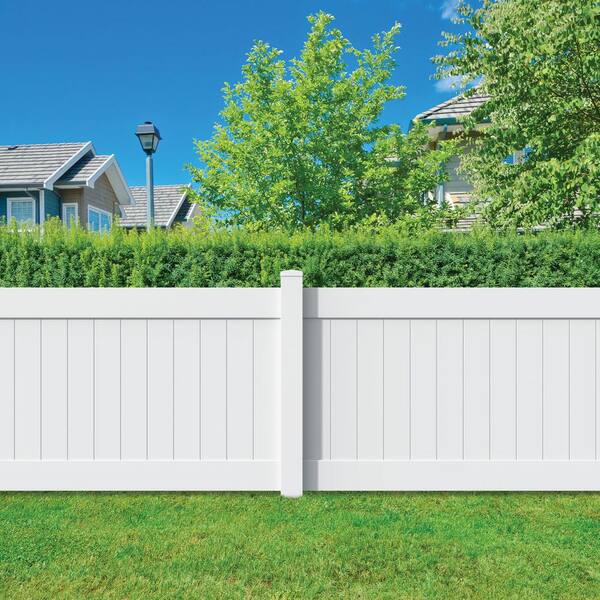Veranda Linden 4 Ft H X 8 Ft W White Privacy Vinyl Fence Panel