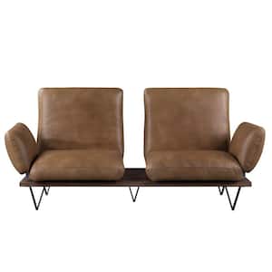 Acme Furniture Mustard Leather Pesach Sofa 55075 - The Home Depot