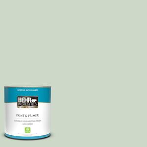 BEHR PREMIUM PLUS 8 oz. #450E-2 April Mist Satin Enamel Interior ...