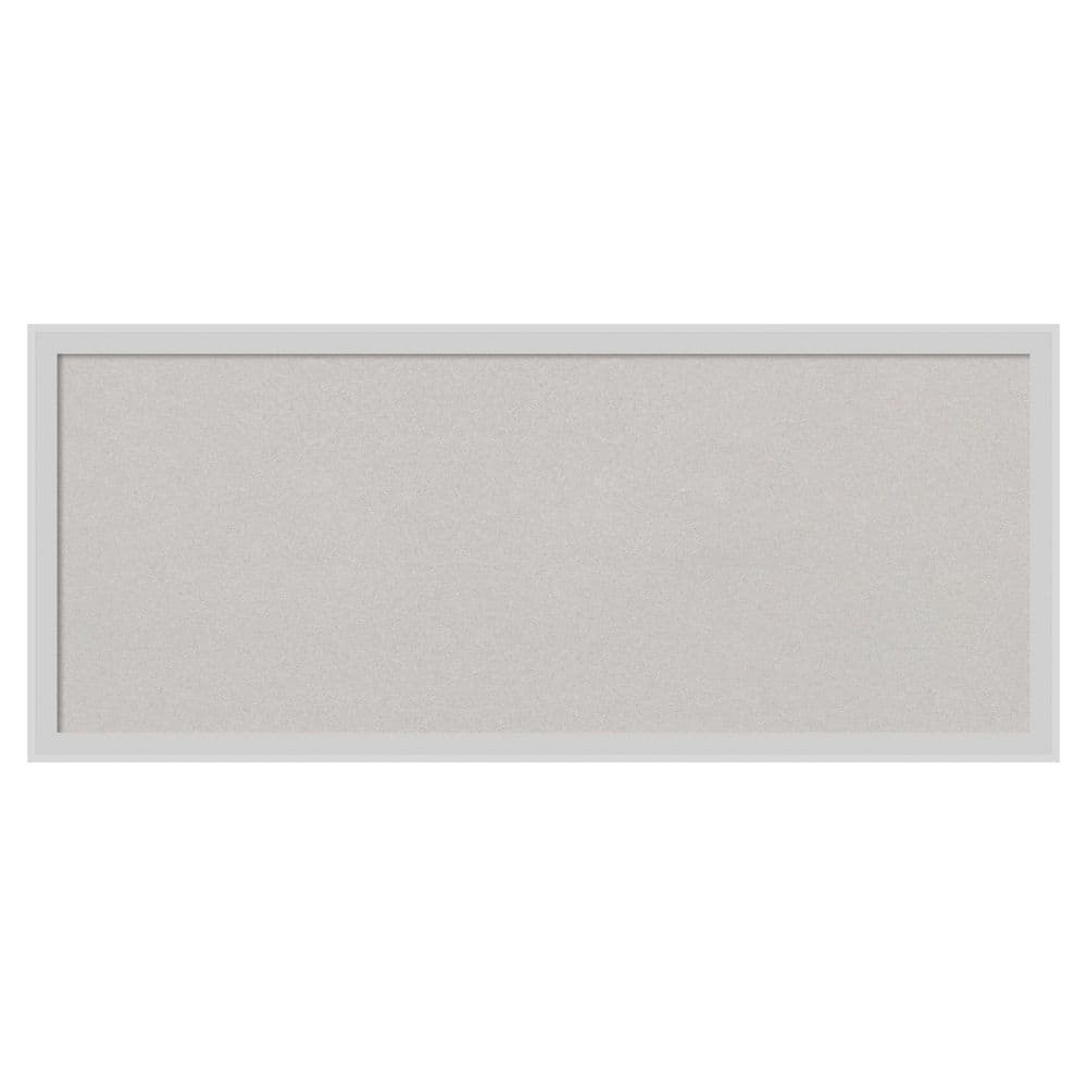 Amanti Art Incline Silver 31 in. x 13 in. Wood Framed Grey Cork Memo ...