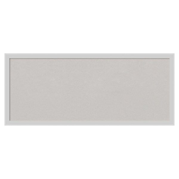Amanti Art Incline Silver 31 in. x 13 in. Wood Framed Grey Cork Memo ...