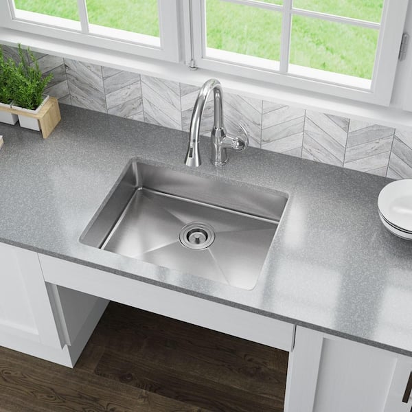 MR Direct Undermount Stainless Steel 23 in. Single Bowl Kitchen Sink ...