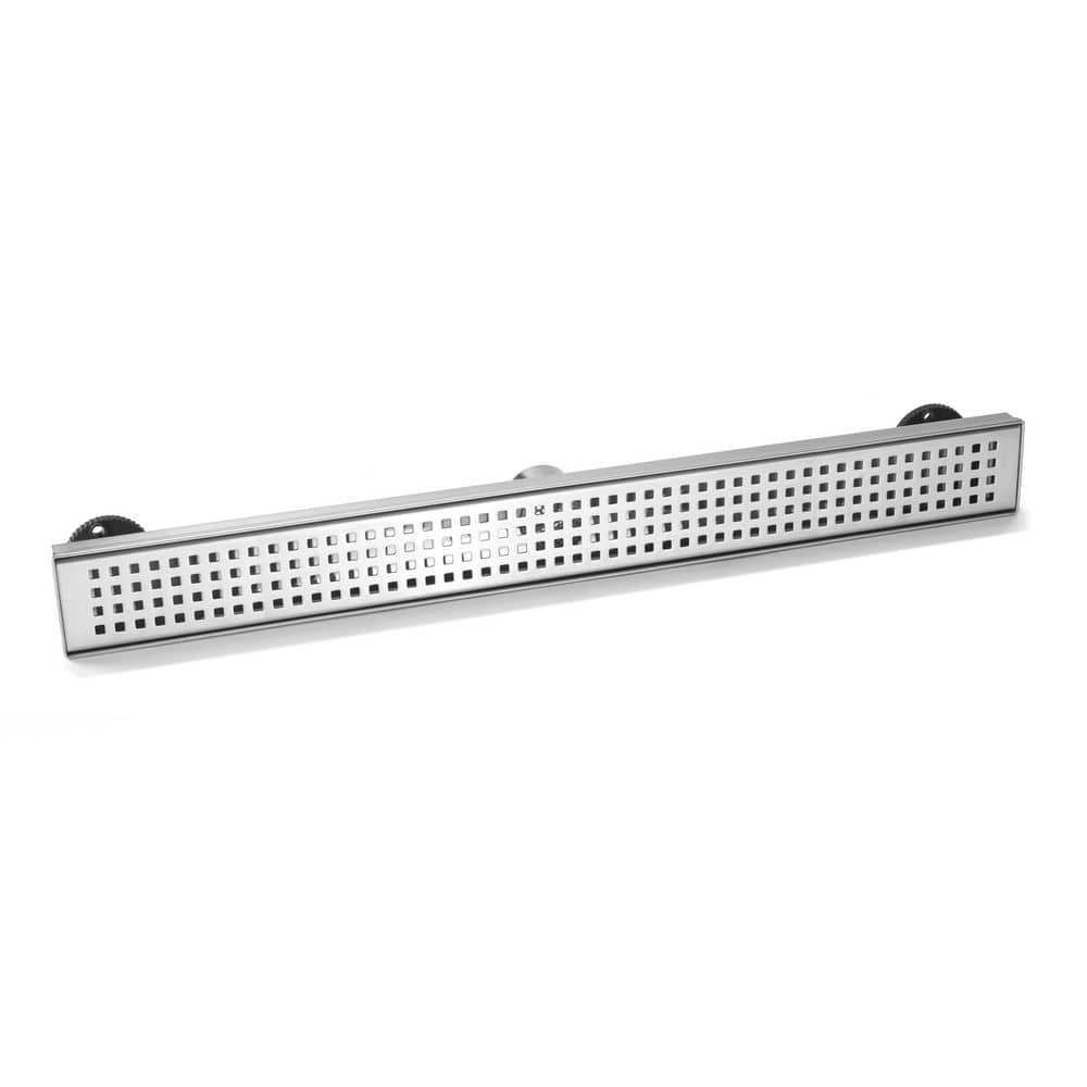 BWE 28 in. Stainless Steel Linear Shower Drain with Square Pattern ...