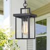 LNC 1-Light Black Square Outdoor Pendant Light for Patio Modern Outdoor ...