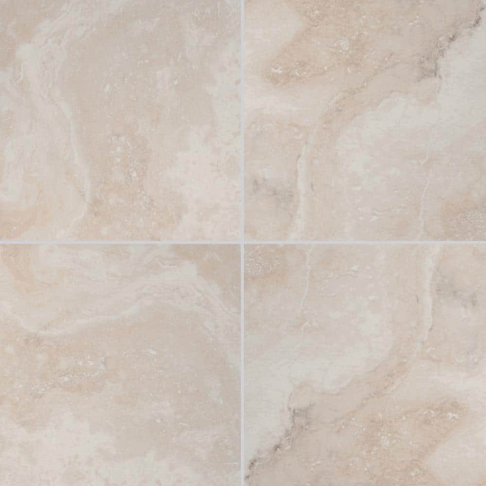 MSI Forte Ivory 18 in. x 18 in. Glossy Ceramic Floor and Wall Tile (15. ...