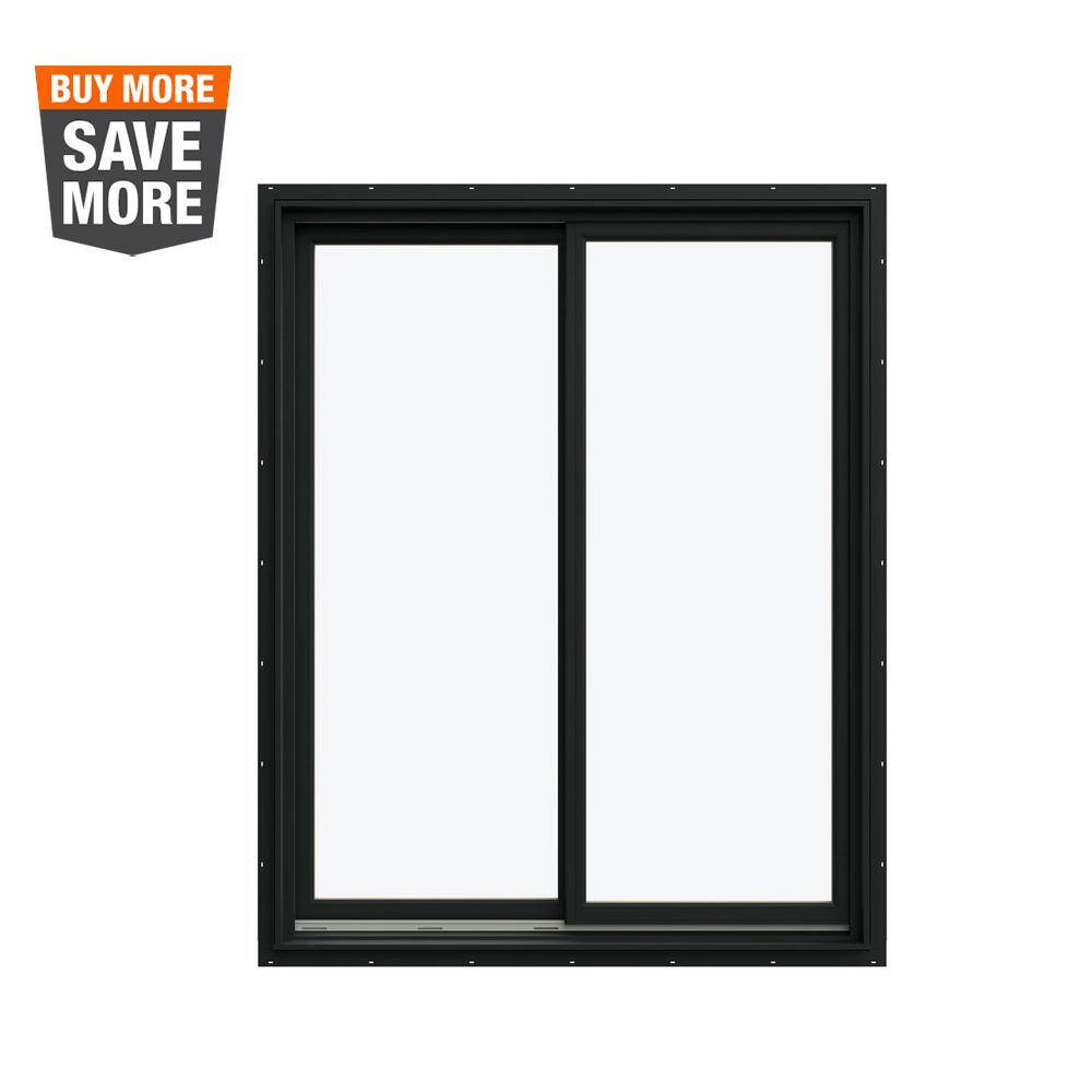 JELD-WEN 47.3125 in. x 59.5625 in. W-5500 Left-Hand Sliding Wood Clad ...