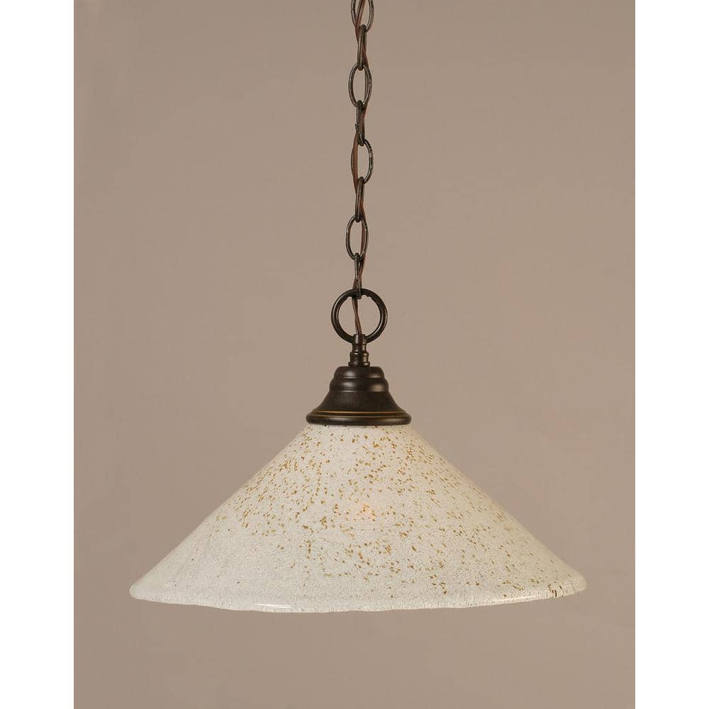 Kingston 100-Watt 1-Light Dark Granite Bowl Mini Pendant Light with ...