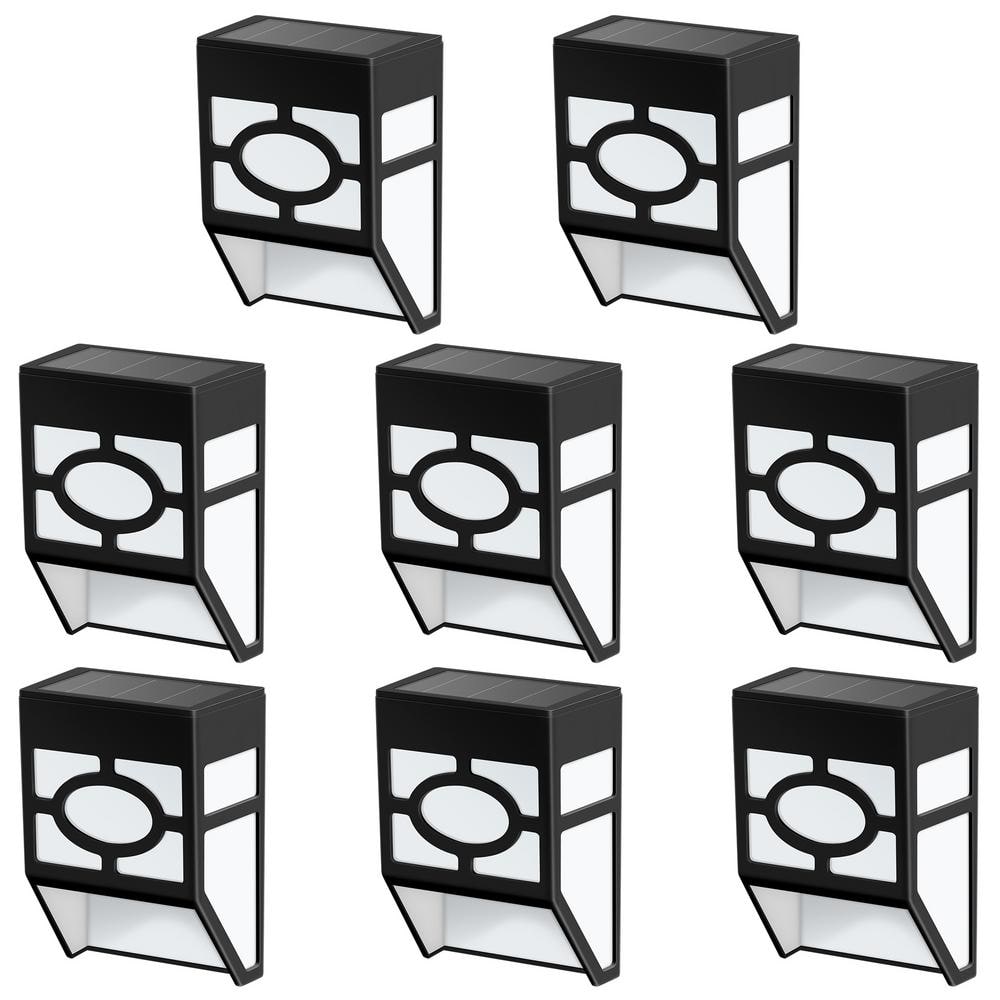 GIGALUMI Solar Black LED Deck Rail Light Multi-Color (8-Pack) ZL-2M-WH1 ...