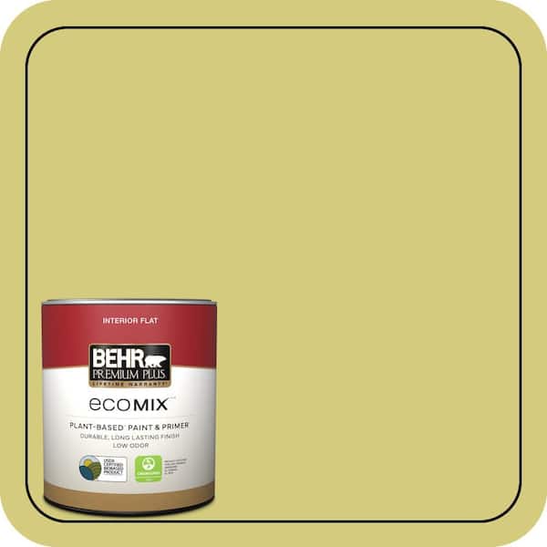 BEHR PREMIUM PLUS 1 qt. #P350-4 Spring Grass Flat EcoMix Plant-Based ...