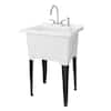 TEHILA 25 in. x 21.5 in. ABS Plastic Freestanding Utility Sink in White ...