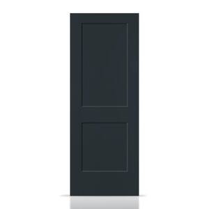 CALHOME 36 in. x 80 in. Dignity Blue Painted MDF Solid Core 2 Panel ...