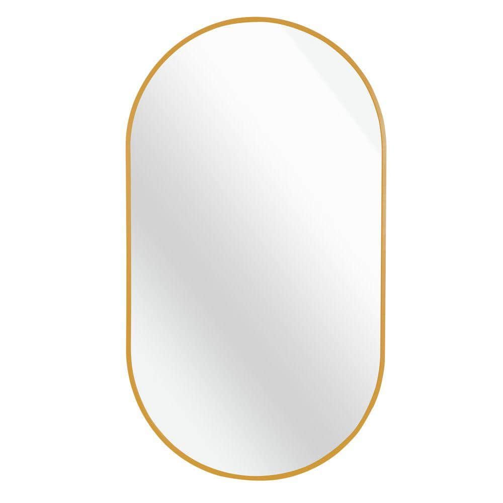 PRIMROSE CARNATION LLC Modern Gold 20 in. W x 28 in. H Farmhose Oval ...