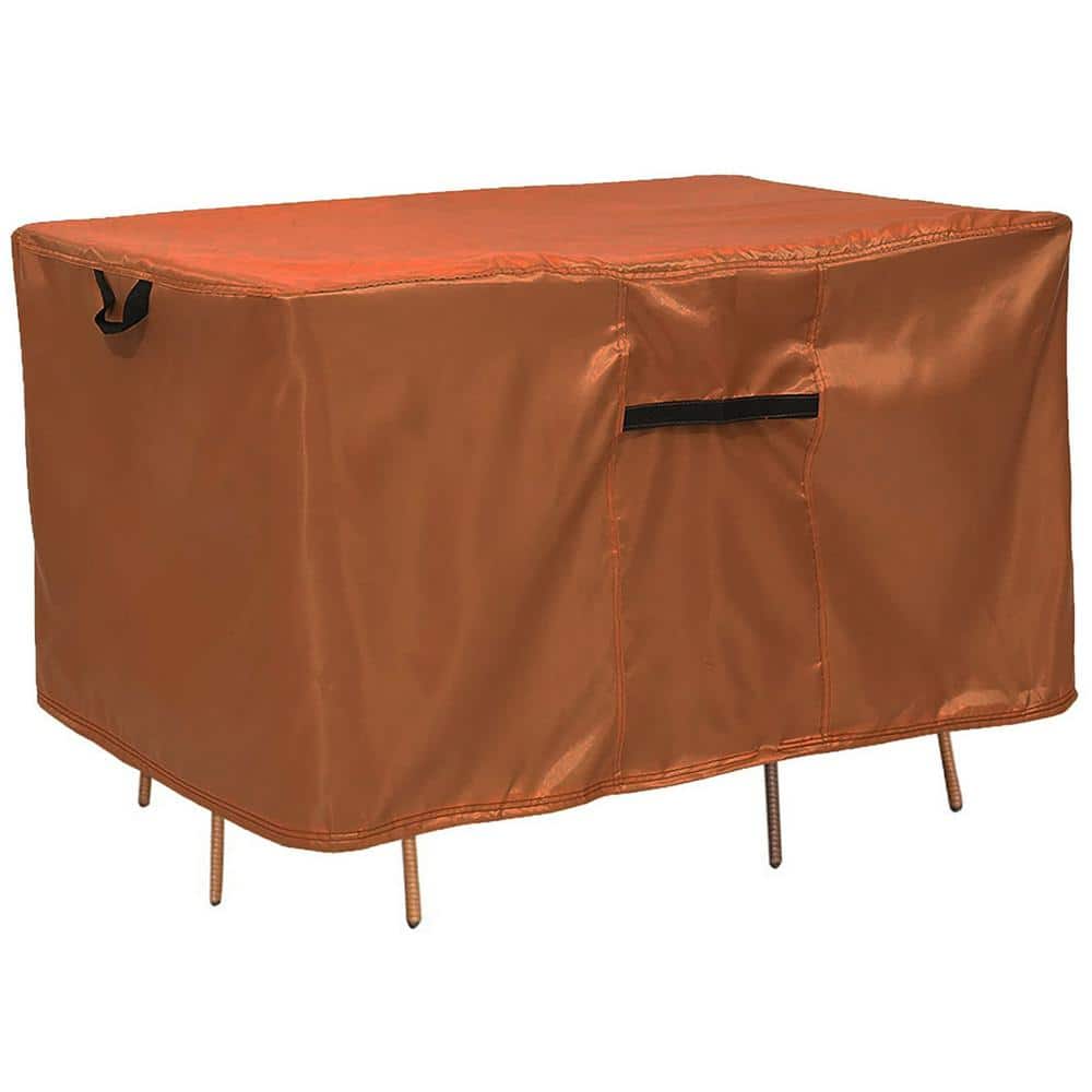 PATIOPTION Outdoor Furniture Cover, Brown Square Patio Sofa Set Cover ...