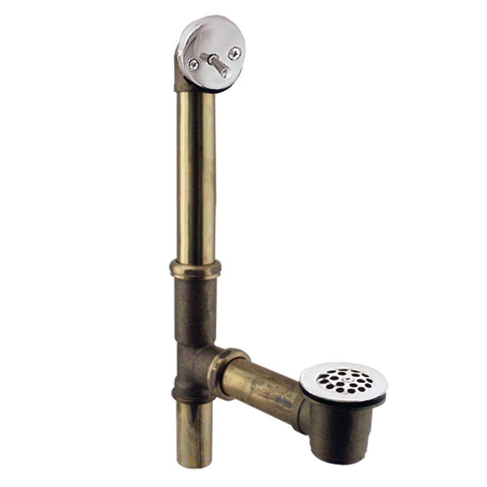 Westbrass 14 in. Bath Waste & Overflow Assembly with Trip Lever and ...